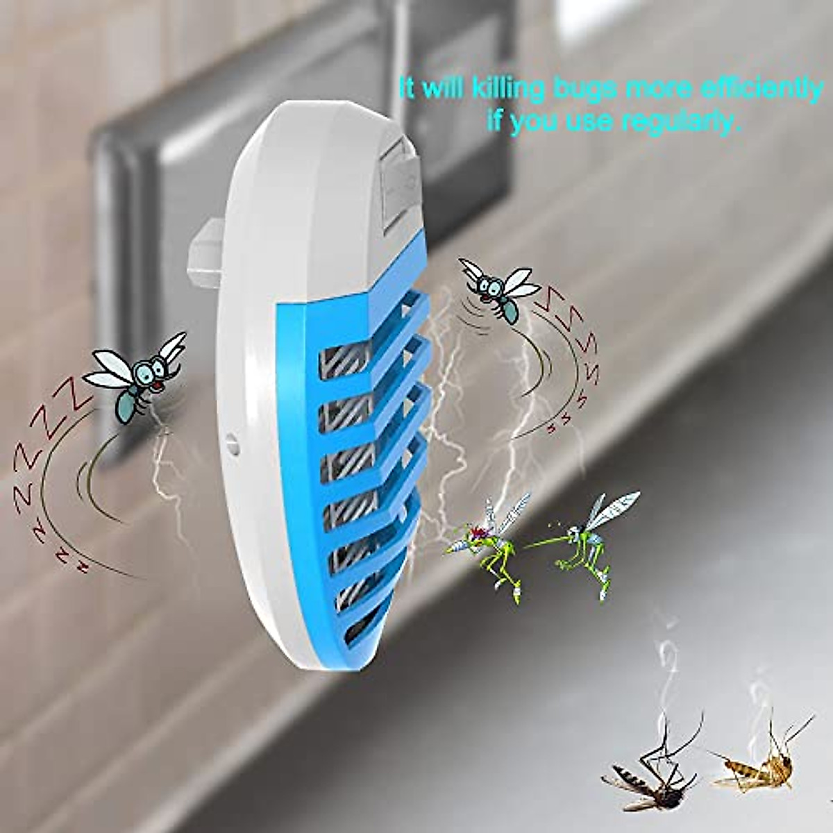 Indoor Insect Trap,Bug Zapper Indoor Plug-in Mosquito Killer Trap Zapper for Mosquito, Gnat, Moth, Fruit Flies (4 Pack)