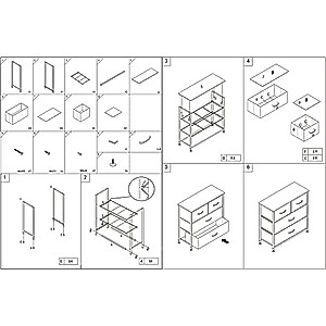 AZL1 Life Concept Dresser Storage Furniture Organizer-Large Standing Chest for Bedroom, Office, Entryway, Living Room and Closet-4 Removable Fabric Drawers, Coffee