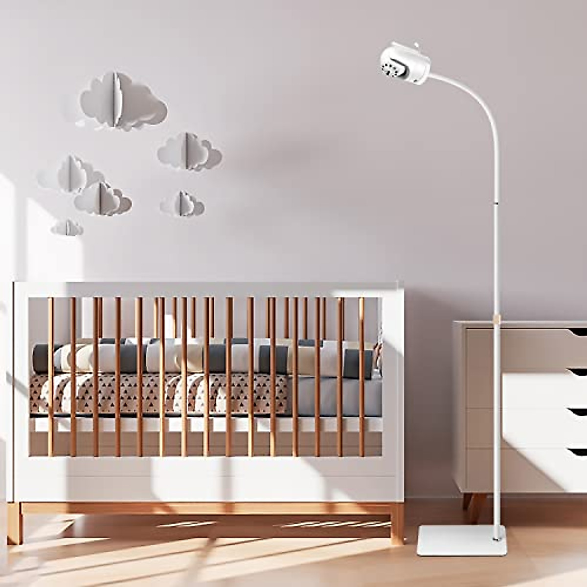 67" Adjustable Height Baby Monitor Floor Stand Holder for Infant Optics DXR-8 Pro,eufy HelloBaby and ANMEATE Baby Monitor,Owlet Kidsneed and BabySense Monitor，Also for Cameras with 1/4 Screw Mount