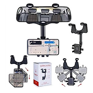 Phone Mount for Cars, 360°Rotatable and Retractable Car Phone Holder Mount Multifunctional Rearview Mirror Phone Holder Car Adjustable Cell Phone Holder for iPhone,Samsung,Huawei and All Smartphones