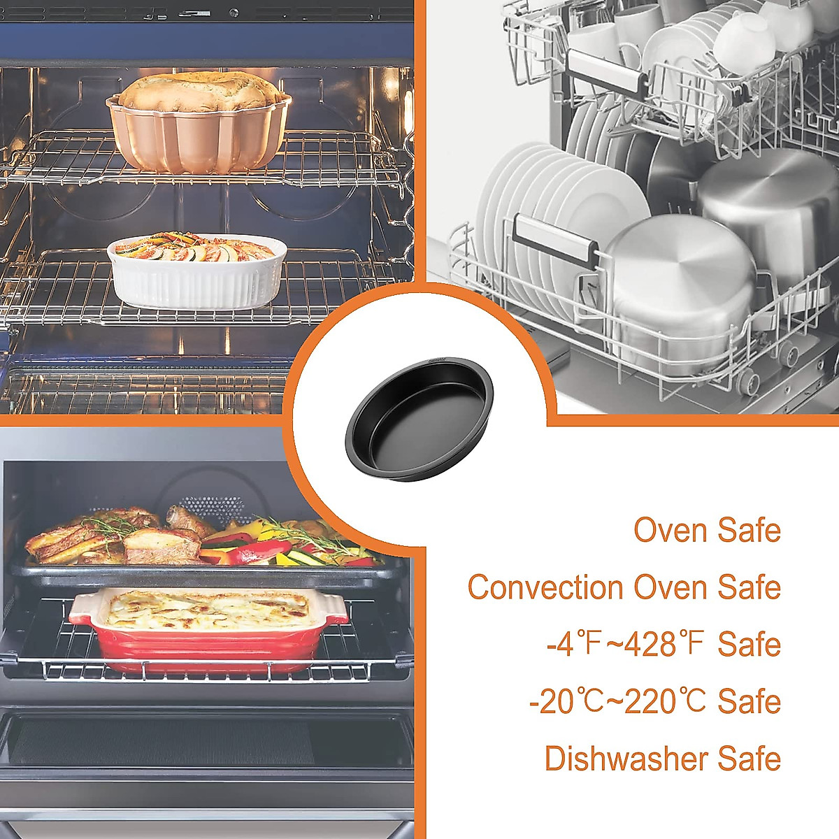 CHEFMADE Baking and Cooling Rack, 13.5-Inch Non-Stick Stackable Collapsible Rectangle Wire Rack for Oven Baking (Black)