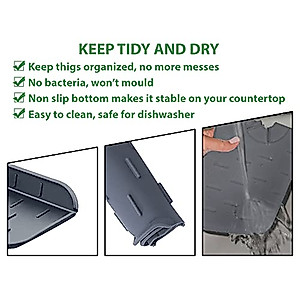 1 Pcs Grey Silicone Faucet Handle Drip Catcher Tray - Drip Catcher for Sink Faucet – Kitchen Faucet Drip Mat - Sink Faucet Splash Guard - Faucet Pad - Counter Faucet Mat - Silicone Sink Protector !