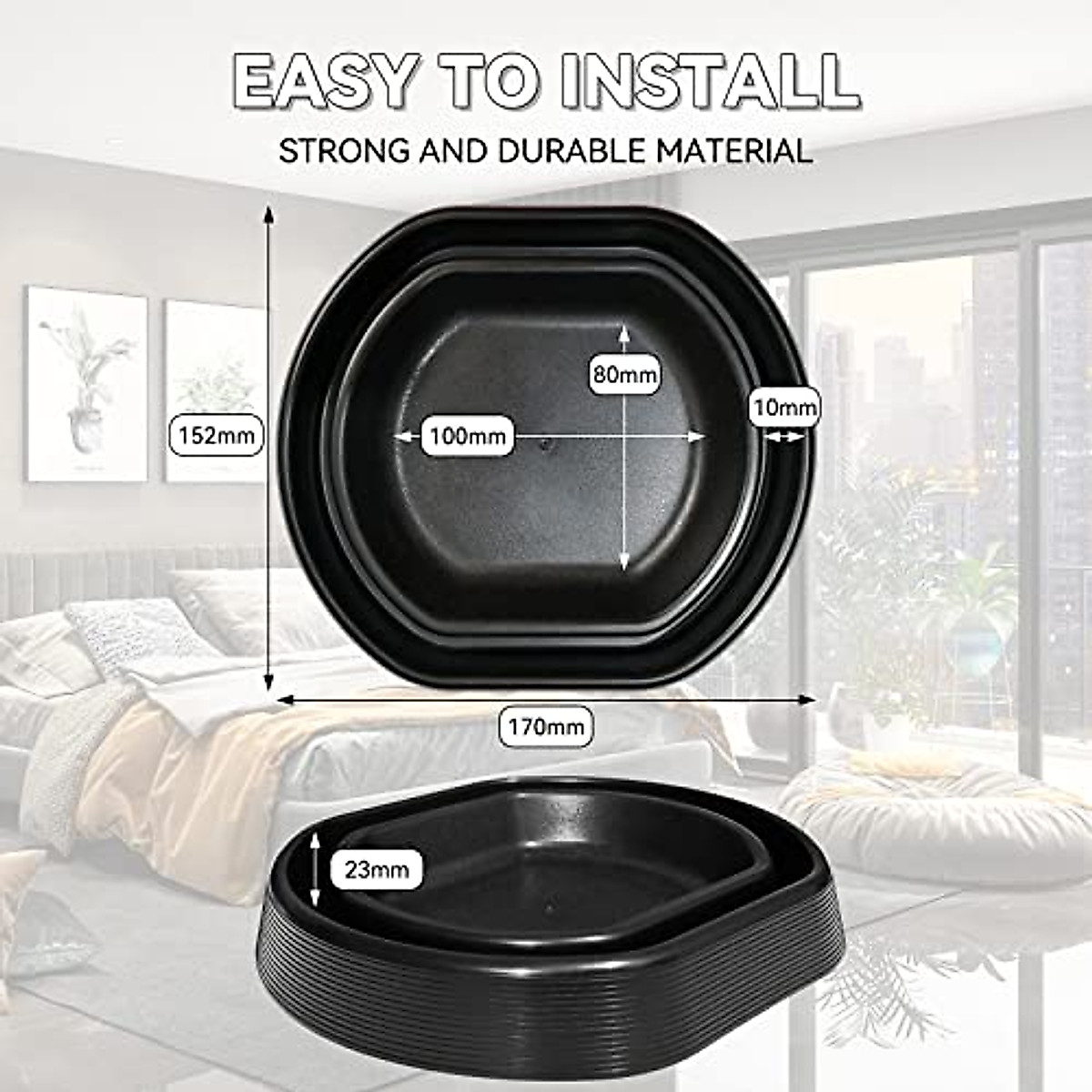 Bed Bug Interceptors | Bed Bug Interceptor Traps | Insect Trap, Monitor, and Detector for Bed Legs (Black-8 pcs)