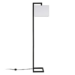 Grayson 68" Tall Floor Lamp with Fabric Shade in Blackened Bronze/White