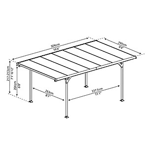 Palram Verona 5000 Carport and Patio Cover - 16' x 10