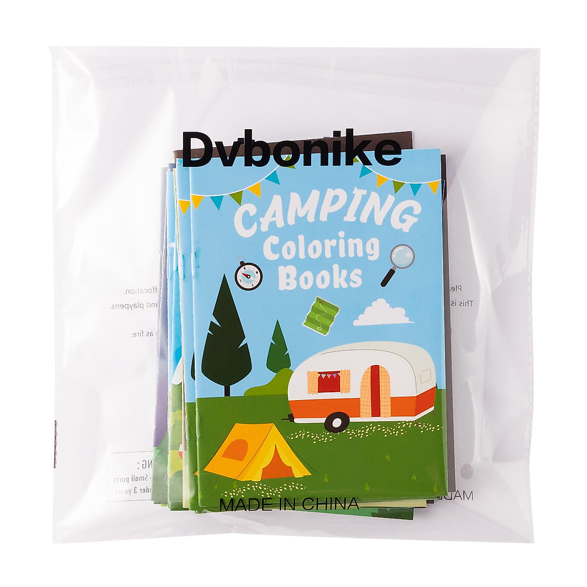 Dvbonike 24Pcs Camping Coloring Books Including Tent Camping Light Forest Bear Rabbit DIY Art Drawing Patterns Summer Birthday Party Favors Gifts Home School Activity Supplies for Kids Boys Girls