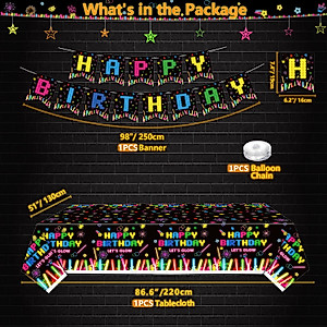 233 PCS Glow Neon Party Supplies Neon Glow Tableware Set Neon Balloons Glow in The Dark Birthday Banner Cake Toppers for Blacklight Party Decoration Serves 20 (Glow Set B)