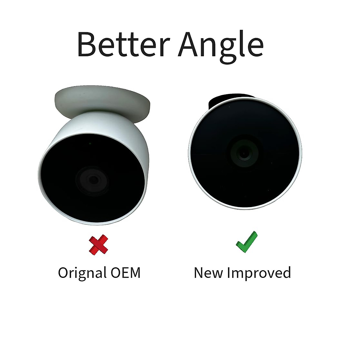 Mavnek Angled Ceiling or Wall Mount Magnetic Replacement Base Plate for Google Nest Outdoor Camera (Battery), Strong Neodymium Magnet, Wireless Camera Not Included