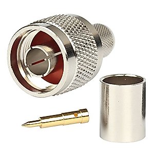 N Connectos Male Crimp Connector 50 ohm for LMR400 Belden 9913 RG8 Pack of 5 Piece