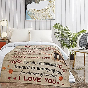 OWL QUEEN Gifts for 6th Anniversary Blanket 6th Wedding Anniversary 6 Years of Marriage Throw Blankets Gift for Husband Wife Couple Gifts 50"x60"