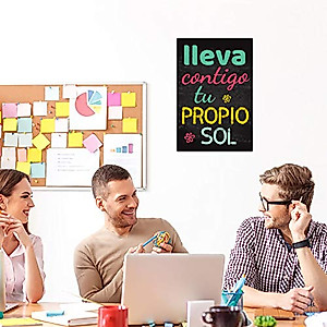 FaCraft Spanish Classroom Decorations,6pcs Spanish Motivational Posters,12"x 18" Inspirational Positive Quotes Wall Art Poster for Spanish Classroom School,Home,Office,Library Decor