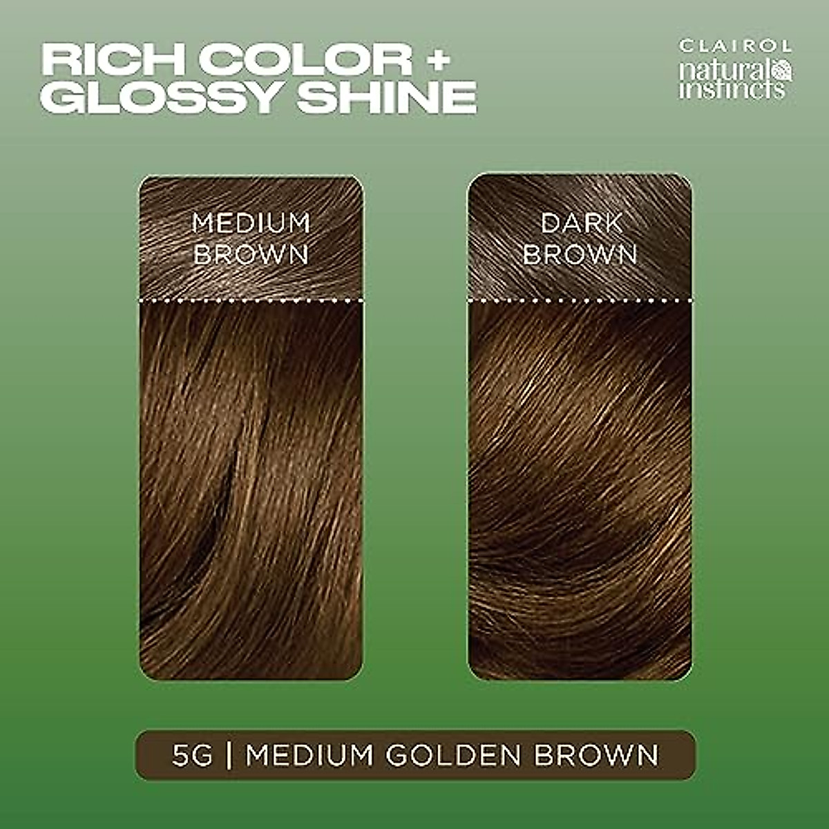 Clairol Natural Instincts Demi-Permanent Hair Dye, 5G Medium Golden Brown Hair Color, Pack of 1