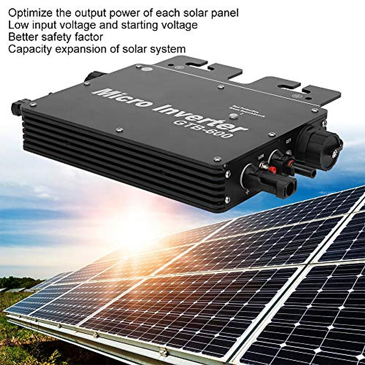 600W Grid Tie Inverter,MPPT Solar Power Grid Tie Inverter,Pure Sine Waving Inverter,Aluminum Alloy Micro Inverter(AC110-130V)