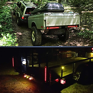 Nilight 2PCS 16Inch 11 LED Red Trailer Light Bar for Park Stop Turn signals Tail Brake Light DOT Compliant IP65 Waterproof Truck Trailer Marker ID Bar, 2 Years Warranty