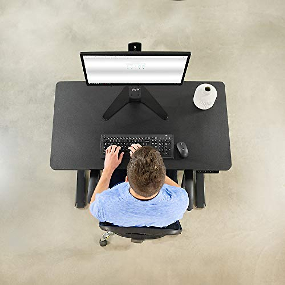 VIVO Black 43 x 24 inch Universal Solid One-Piece Table Top for Standard and Sit to Stand Height Adjustable Home and Office Desk Frames, DESK-TOP43B