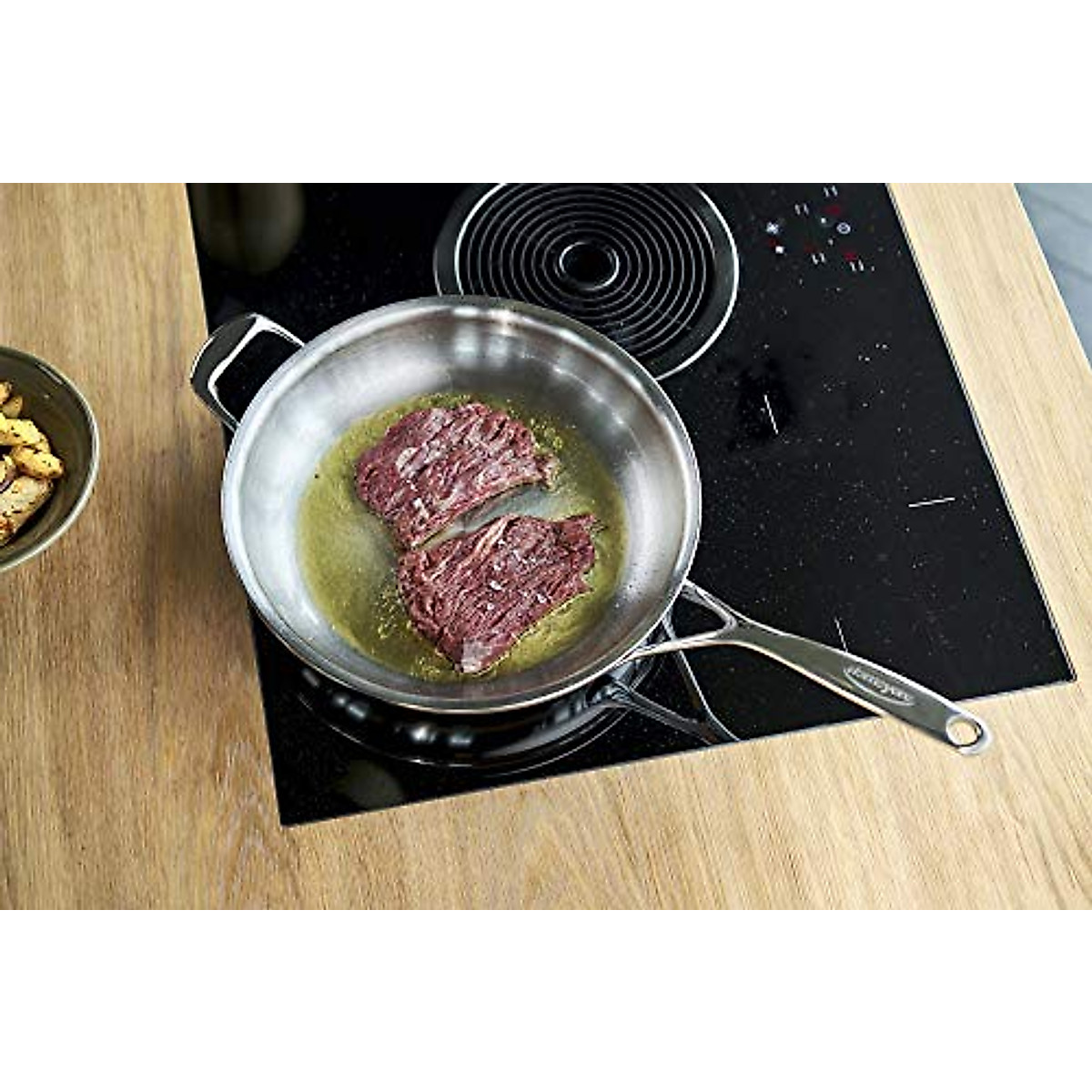 Demeyere Atlantis 7-Ply Stainless Steel Fry Pan with Helper Handle, 11"