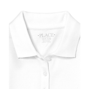The Children's Place girls Long Sleeve Pique School Uniform Polo Shirt, White Single, Small US