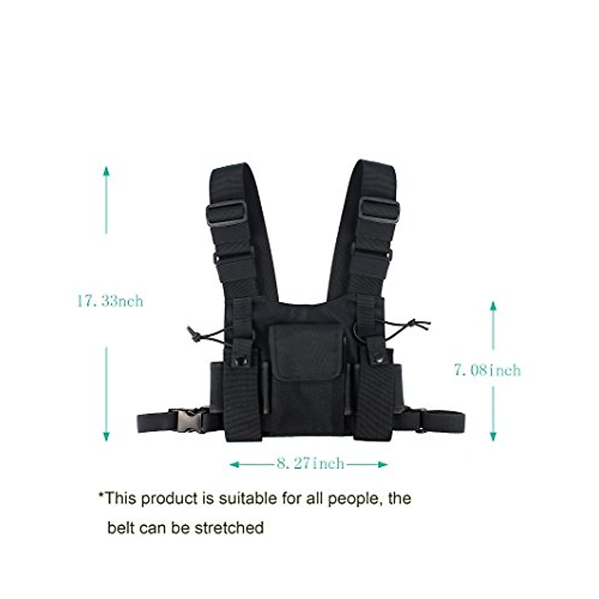 Lewong Universal Radio Chest Harness Bag Pocket Pack Holster  for Two Way Radio (Rescue Essentials)