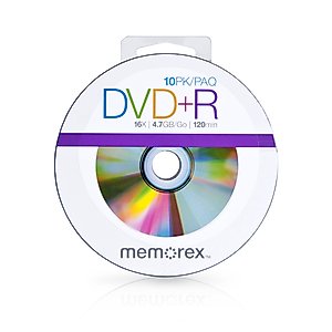 Memorex 99057 DVD+R 16x Discs, 10 Pack