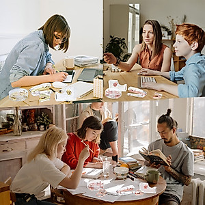 Gold Desk Accessories, Acrylic Stapler, Staple Remover, Tape Holder, Pen Holder, Ballpoint Pen, Scissor, Binder Clips, Staples, Phone Holder, Ruler, Transparent Glue and Sticky Notes