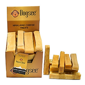 Dogsee Himalayan Dog Chews X-Large 10 Count | 100% Natural Yak Chews | Smoke Dried | Long Lasting Healthy Treats for Aggressive Chewers | Helps Fight Plaque & Tartar | SRP Box
