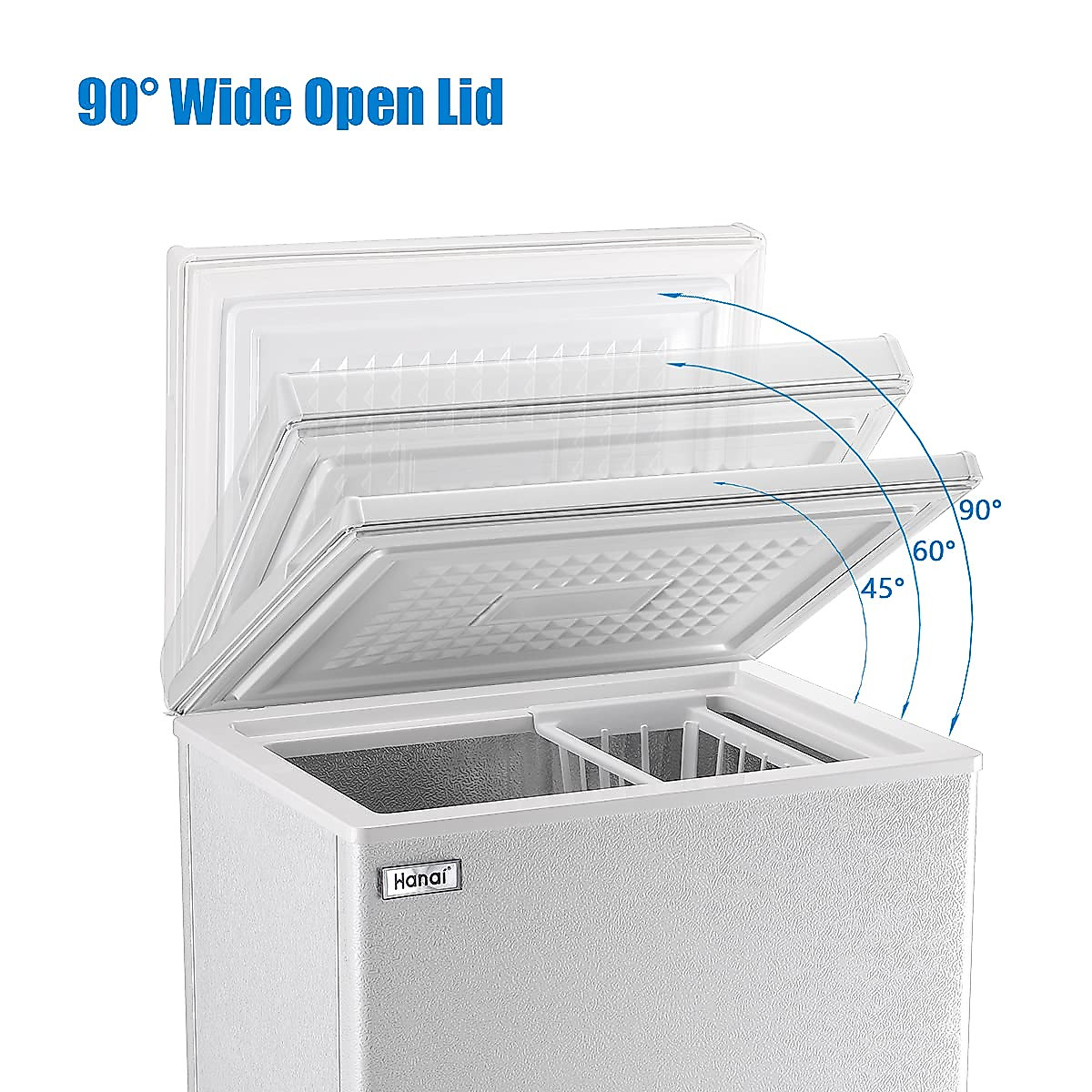 Chest Freezers Compact Mini Deep Freezer WANAI 3.5 Cu.Ft Free-standing Top Door Room Dorm Office Garage Freezer with 7 Adjustable Temp Control Removable Basket for Apartment Basement Business