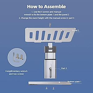 Laptop Stand, Adjustable Ergonomic Laptop Riser, Portable Aluminium Alloy Computer Stand for Laptop, Laptop Stand for Desk, Fits for HP, Macbook Air Pro, Dell, HP, Lenovo Fits 10-17.3" Laptop