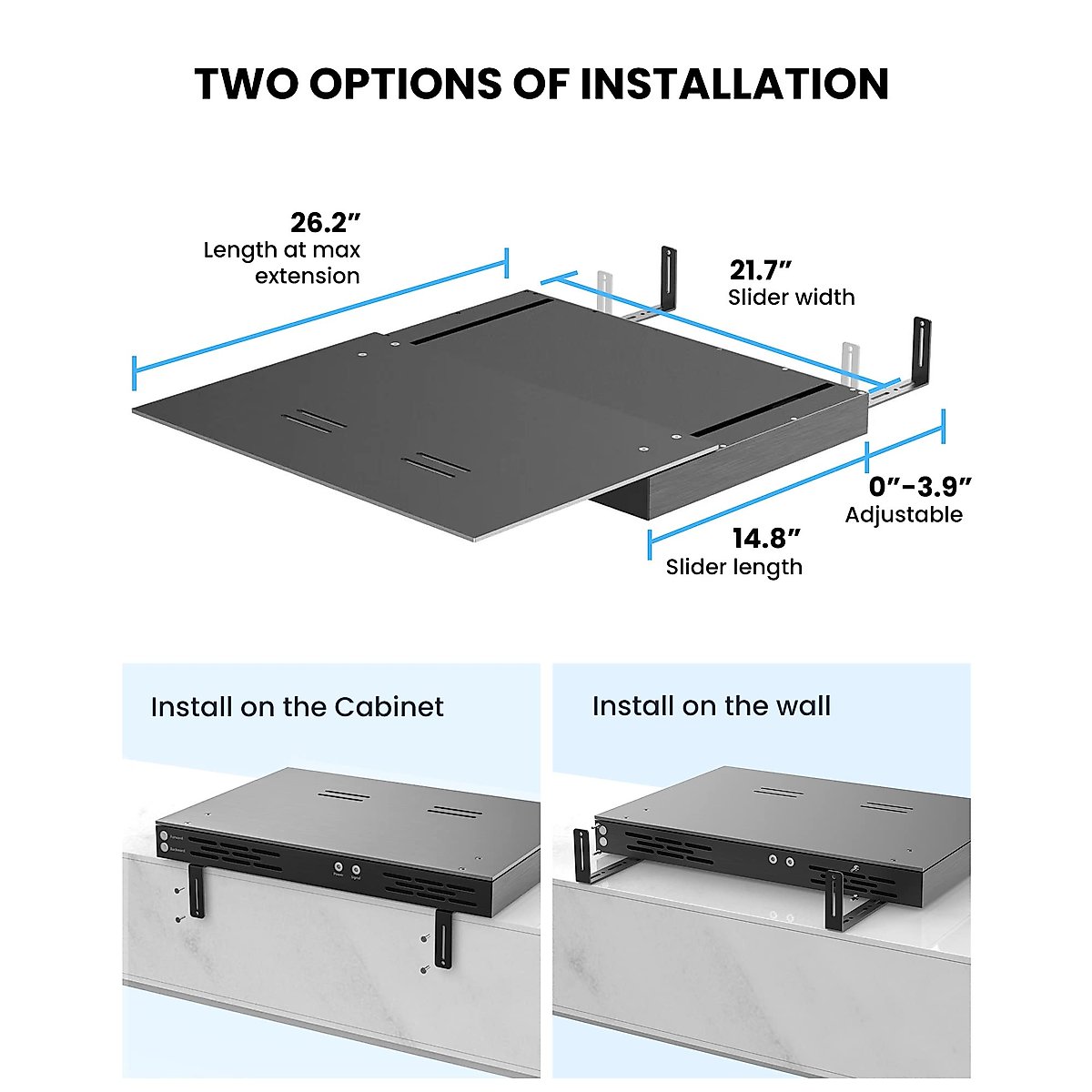 AWOL VISION IC-A120 Motorized Slider Tray for Ultra short throw(UST) projector, extend to 135" picture, automatically Retractable Tray telescopic design, smart syncs with projector's power