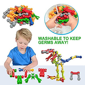 Huaker Kids Building STEM Toys,125 Pcs Educational Construction Engineering Building Blocks Kit for Ages 3 4 5 6 7 8 9 10 Year Old Boys and Girls,Best Gift for Kids Creative Games & Fun Activity