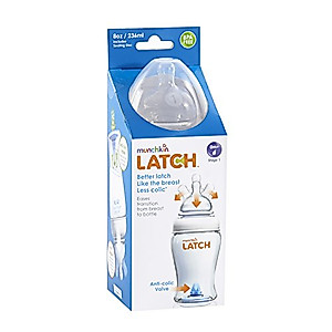 Munchkin® Latch™ BPA-Free Baby Bottle, White 8 Ounce, 1 Pack