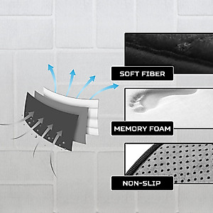 Effiliv Bathroom Rug Set 5 Piece - Memory Foam Bathroom Mat Set, Soft and Comfortable, Non-Slip Thick Absorbent Bath Mats, Machine Washable, Black