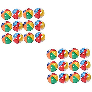 ibasenice 24 Pcs Inflatable Ball Outdoor Toy Outside Summer Toys Kids Beach Toys Blowing Pool Ball Colored Rainbow Beach Balls Outside Toys Water Balloons Water Ball Toy PVC Play Ball PVC