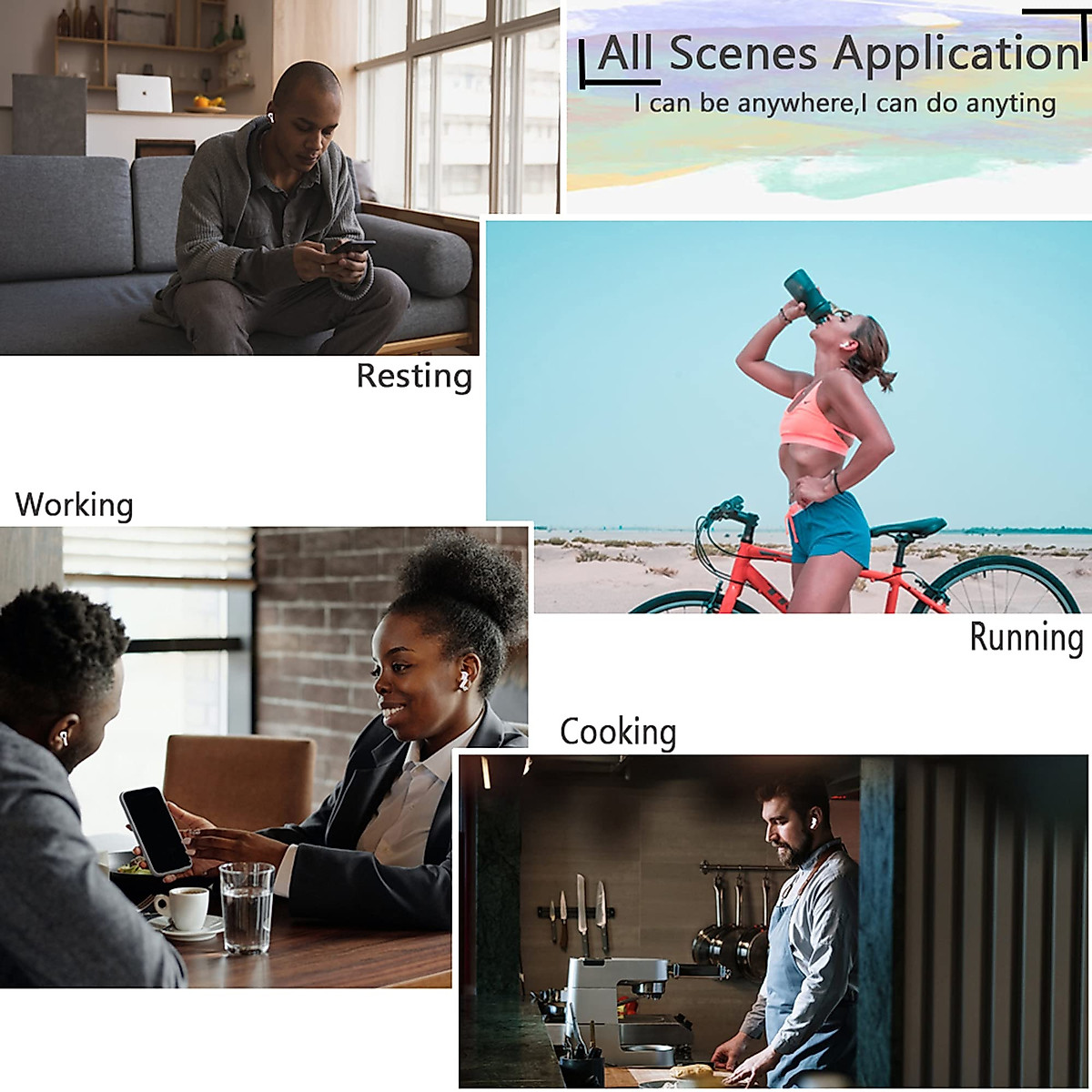 Wireless Earbuds,Bluetooth 5.2 Touch Control Built in Mic Ear Buds Noise Cancelling Air Buds Headphones with 48Hrs Charging Case Waterproof Deep Bass Headset for iPhone Samsung Android in-Ear Earbuds