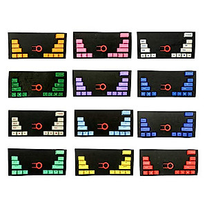Meideli 14Pcs Gaming Keyboard Caps,Universal Keycaps for Mechanical Keyboard,PBT Clear ABS Color Matching Key Caps Replacement Orange White ABS