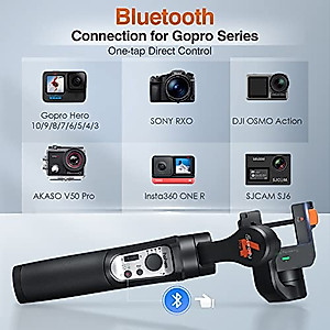 3 Axis Gimbal Stabilizer for Gopro Hero 11/10/9, Handheld Stabilizer for Gopro for Video Recording,IPX4 Waterproof, Bluetooth Control, Compatible with Osmo Camera, YI Cam, Insta360, hohem iSteady Pro4