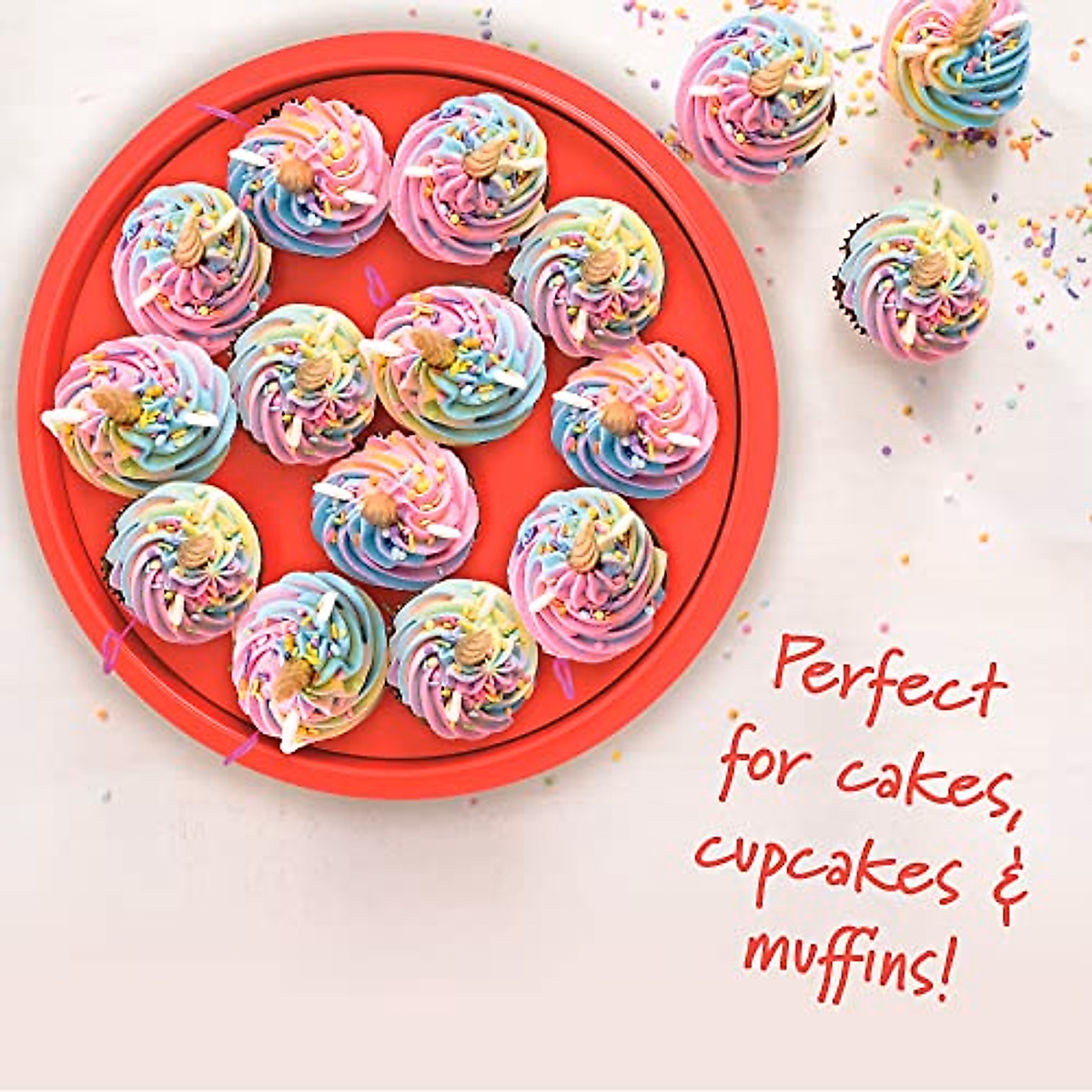 Cake Cupcake Carrier with Lid and Handle | 9" Round Cake Container Holder with Dome Cover | Plastic Pie Carrier Cake Storage Container | Easy Transport for Bunt Cake Keeper Platter Tray