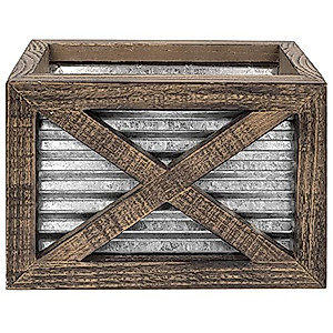 Autumn Alley Barn Door Rustic Kitchen Utensil Holder- Farmhouse Wooden Kitchen Utensil Holder- Galvanized Accents- Rustic Kitchen Decor- Farmhouse Details Add Charm to your Country Kitchen