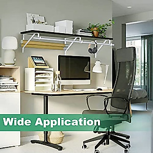 Closet Rod Bracket, 3 Pack Heavy Duty Closet Rod Support 11×10.2×1 Inch, White Closet Shelf & Rod Brackets Holder, Wall Mounted Shelf Rod Hangers Hooks with Screw