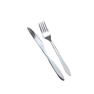 Gizhome Stainless Steel Flatware Set Cutlery Set of Knife Fork Soup Spoon Teaspoon, Portable Silverware Set for Travel Camping