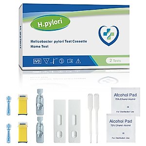 H Pylori Test at Home - Helicobacter Pylori Test Kit - Rapid and Precise and ConvenientSelf-Testing, Includes 2 Tests, Results Obtained in 10-15 Minutes.
