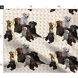Spoonflower Fabric - Labrador Retriever Retrievers Lab Dogs Animals Paisley Pastel Printed on Petal Signature Cotton Fabric Fat Quarter - Sewing Quilting Apparel Crafts Decor
