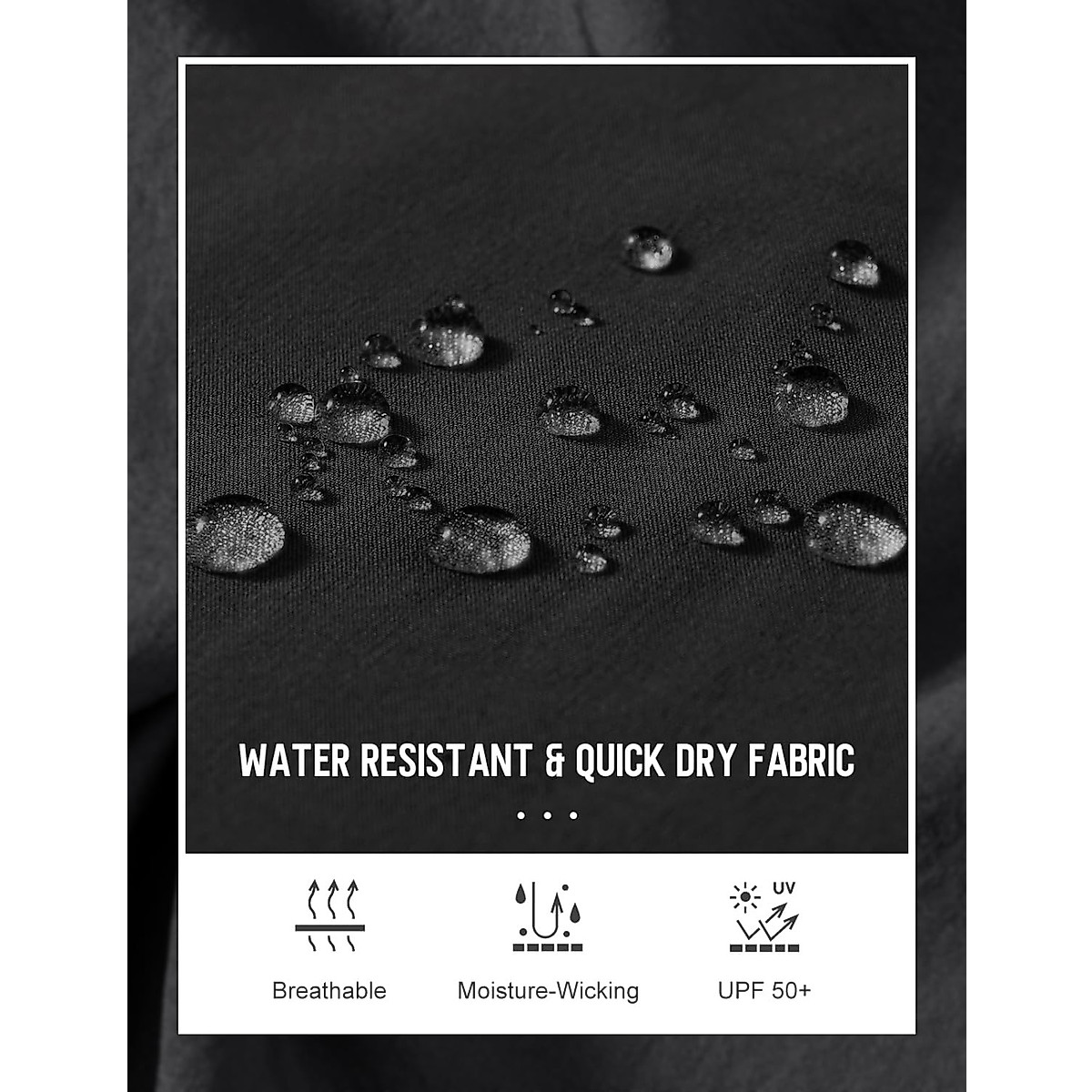 Gopune Women's Hiking Pants Lightweight Quick Dry Water Resistant Elastic Waist Workout Travel Athletic Joggers (Black,M)