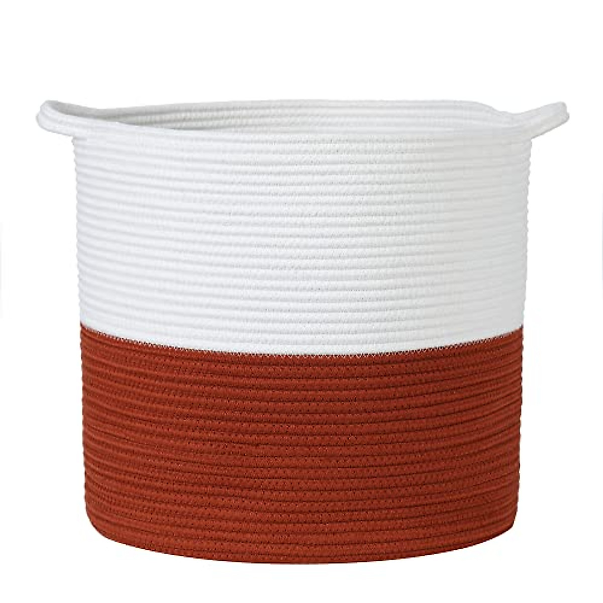 Midlee Rust & White Rope Toys Basket