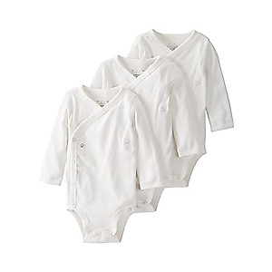 little planet by carter's unisex-baby 3-pack Long Sleeve Bodysuits made with Organic Cotton, Light Cream, 6 Months