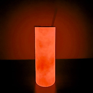 Hogg 20oz Sublimation Glow in the Dark Tumbler Case (24 Units) - Red Glow, Glow in the Dark Sublimation Tumblers 20 oz, Blank Tumblers in Bulk, Glows After Exposure to Light - Red Tumbler