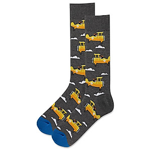 Hot Sox Men's Aviator Pup Socks 1 Pair, Charcoal Heather, Men's 10-13 Shoe