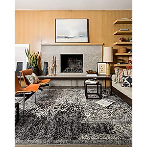 Loloi Emory Black/Ivory 5'-3" x 7'-7" Area Rug