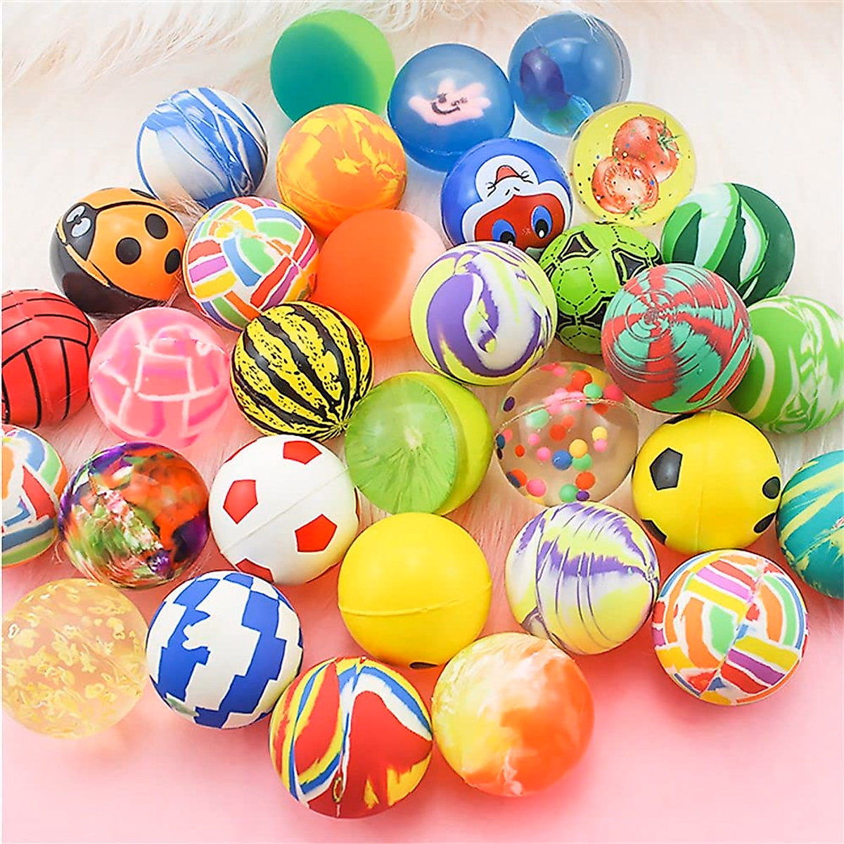 REBABA 1 Piece Bouncy Ball, Funny Colorful High Bouncing Balls for Game Prizes, Birthday Gift, Party Favors and Vending Machines