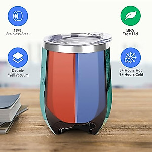 silichee 20 Oz Stainless Steel Wine Tumbler with Lid Pumpkin Jack Lantern Message O Insulated Tumblers Vacuum Coffee Mugs for Hot and Cold Drinks,Coffee,Wine