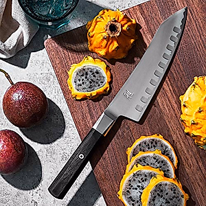 Miyabi Koh Rocking Santoku Knife, Black/Stainless Steel, 7"